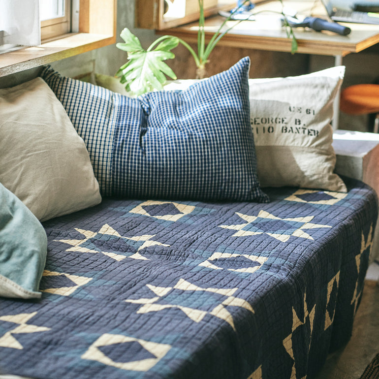 Patchwork Quilt Cover / BLUE – BasShu Online Store